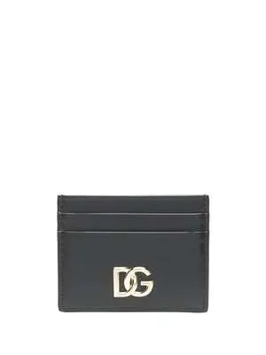 Dolce & Gabbana Dg-logo Leather Card Holder - Black
