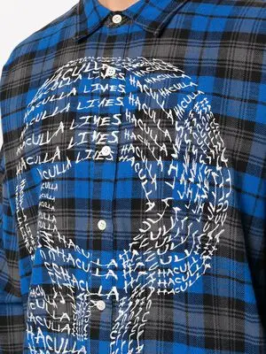 HACULLA. Check-print Skull Shirt - Blue