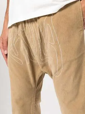 HACULLA. Embroidered-logo Ribbed Drop-crotch Pants