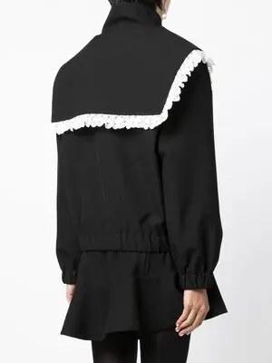 Shushu/Tong Sailor Collar Zipped Jacket In Black - 32% Off