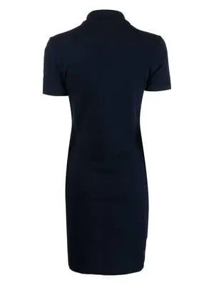 Lacoste Polo-collar Short Sleeve Dress - Blue