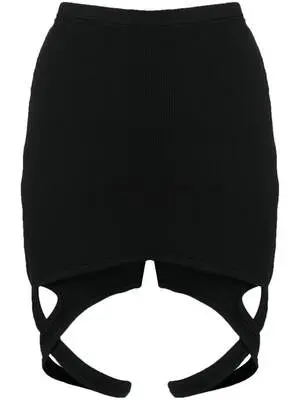 DION LEE Double Lock Mini Skirt - Black