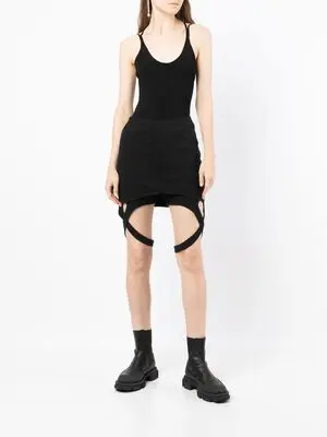 DION LEE Double Lock Mini Skirt - Black