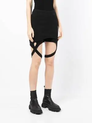 DION LEE Double Lock Mini Skirt - Black