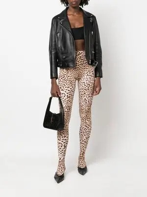Roberto Cavalli Leopard-print High-waisted Leggings