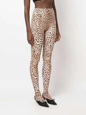 Roberto Cavalli Leopard-print High-waisted Leggings