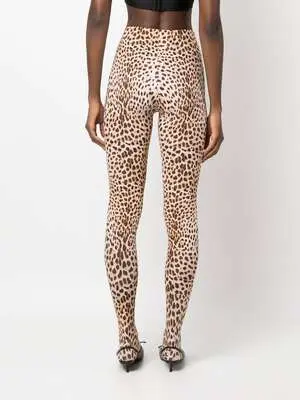 Roberto Cavalli Leopard-print High-waisted Leggings