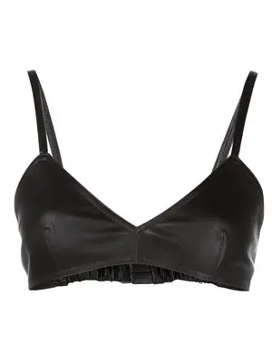 THE MANNEI Sierra Leather Bralette - Brown
