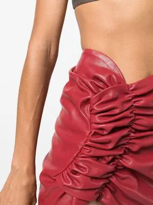 THE MANNEI Ruched Mini Skirt - Red