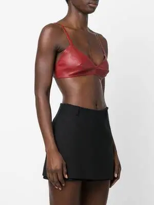THE MANNEI Sierra Leather Cropped Tank Top