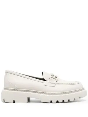 Bally Tonal Logo-plaque Loafers - Neutrals