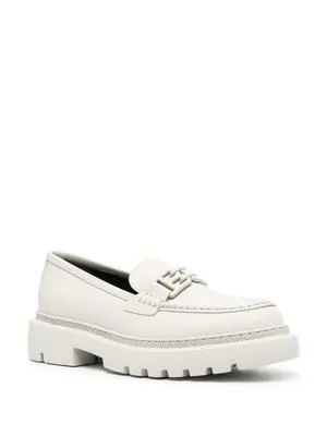 Bally Tonal Logo-plaque Loafers - Neutrals
