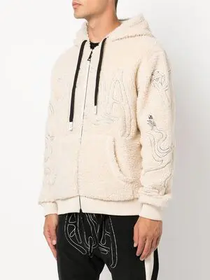 HACULLA. Faux Shearling Zip-up Hoodie - Neutrals