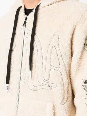 HACULLA. Faux Shearling Zip-up Hoodie - Neutrals