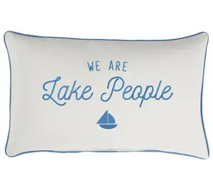 SORRA HOME Sunbrella Lumbar Embroidered Pillow 'we Are L Ake People - One-color