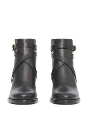 Burberry House Check Mid-heel Boots - Black