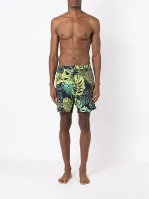 AMIR SLAMA Leaf-print Swim Shorts