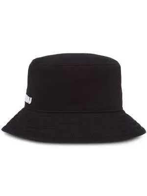 Miu Miu Logo Bucket Hat - Black