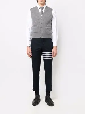 Thom Browne Sleeveless Cashmere Cardigan - Grey