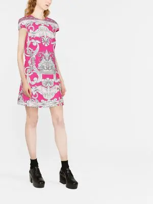 Versace Silver Baroque Mini Shift Dress
