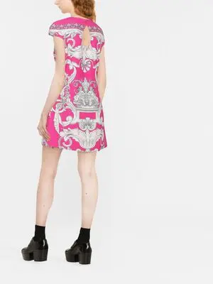Versace Silver Baroque Mini Shift Dress