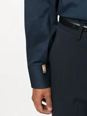 BILLIONAIRE Silver Cut Long-sleeve Shirt - Blue