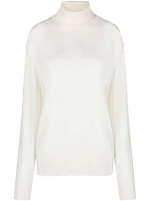 JIL SANDER Roll Neck Wool Jumper - Neutrals
