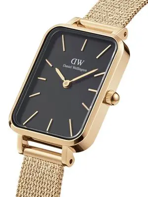 DANIEL WELLINGTON Quadro Pressed Evergold Watch - Black