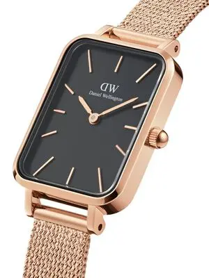 DANIEL WELLINGTON 20mm Quadro Pressed Melrose Watch - Black