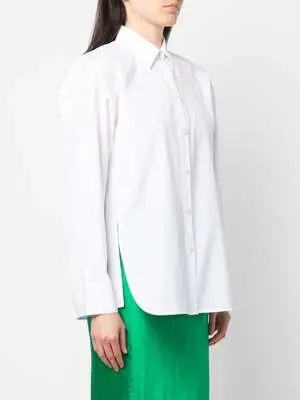 Vince Side-slit Cotton Shirt - White