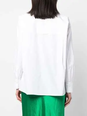Vince Side-slit Cotton Shirt - White