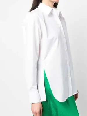 Vince Side-slit Cotton Shirt - White