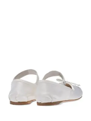 Miu Miu Logo-strap Ballerina Flats - White