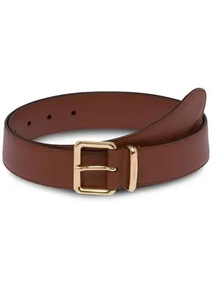 Miu Miu Logo Buckle Belt - Brown