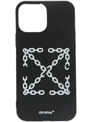 Off-White Chain-arrow Print Iphone 13 Pro Max Case - Black