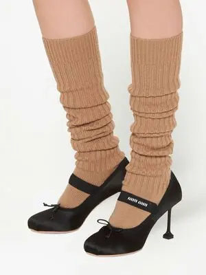 Miu Miu 85mm Ballerina-toe Satin Pumps