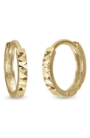 Bony Levy 14k Gold Textured Huggie Hoop Earrings - 14k Yellow Gold
