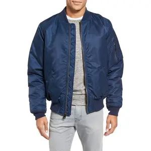SCHOTT Water Resistant Ma-1 Flight Bomber Jacket - Navy
