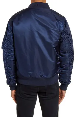 SCHOTT Water Resistant Ma-1 Flight Bomber Jacket - Navy