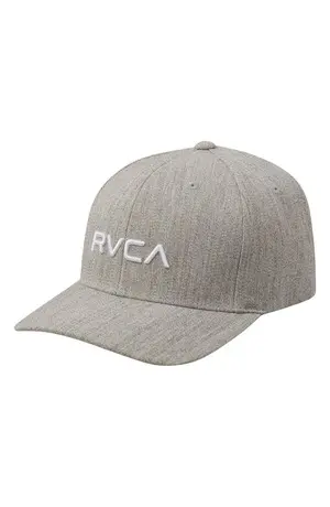 Rvca Flexfit Twill Baseball Cap Heather Grey