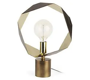 HOMEROOTS Golden Geometric Halo Table Or Desk Lamp - One-color