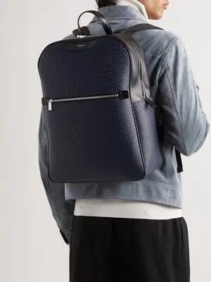 SERAPIAN Mesh-trimmed Leather And Stepan Backpack