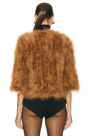 YVES SALOMON Feather Cropped Jacket - Madeline