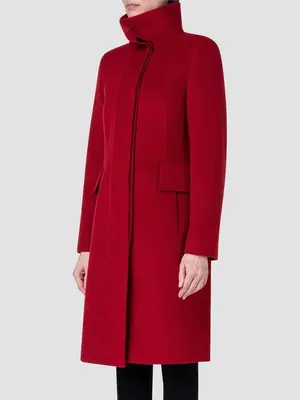 Akris Long Wool-blend Coat - Red