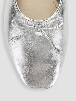 Schutz Arissa Leather Ballet Flats - Silver