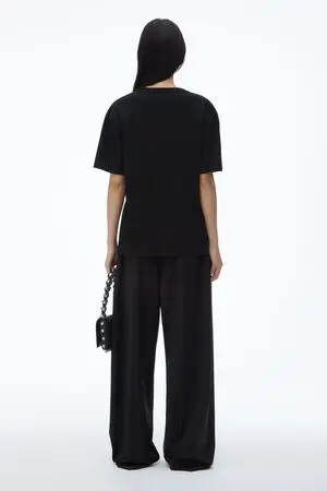 Alexander Wang Puff Logo Tee In Cotton Jersey - Black