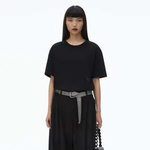 Alexander Wang Puff Logo Tee In Cotton Jersey - Black
