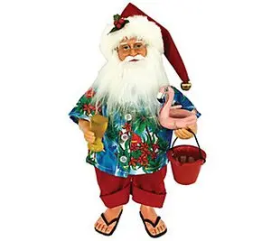 SANTA'S WORKSHOP 15' Santa With Flamingo Floaty Santa's Works Hop - One-color