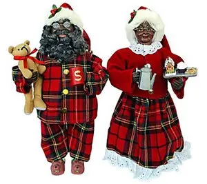 SANTA'S WORKSHOP 15' Black Pajama Clauses, Set Of 2 Santa's W Orkshop - One-color