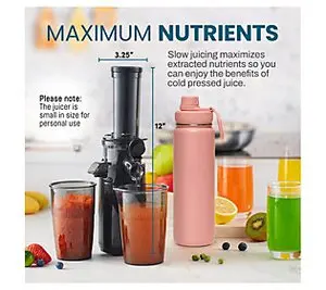 ELITE Gourmet Compact Cold Press Slow Juicer
